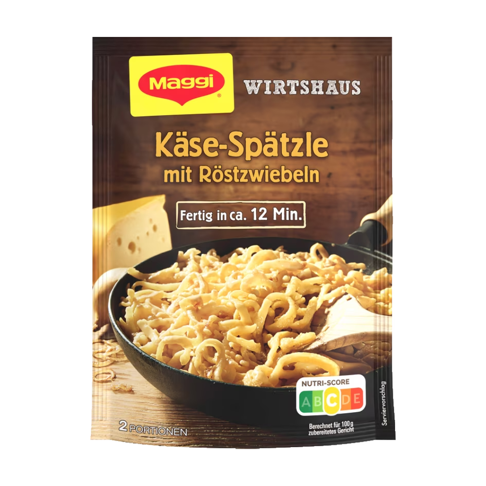 Maggi - Käse-Spätzle mit Röstzwiebeln (Cheese Spätzle with Roasted ...